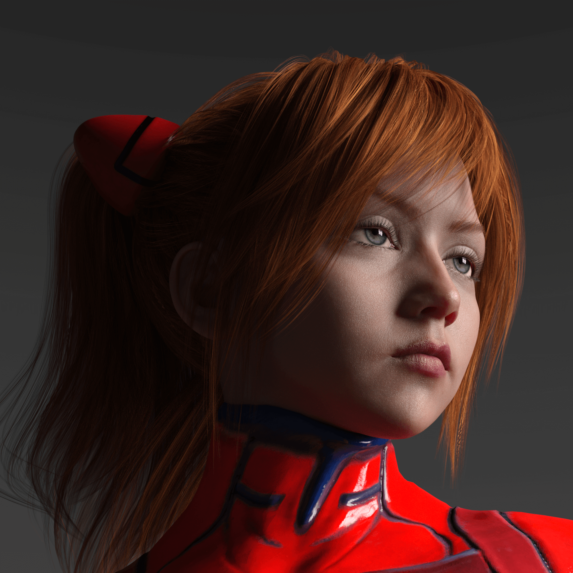 Realistic Asuka langley - Portrait 3D Render by Bal111