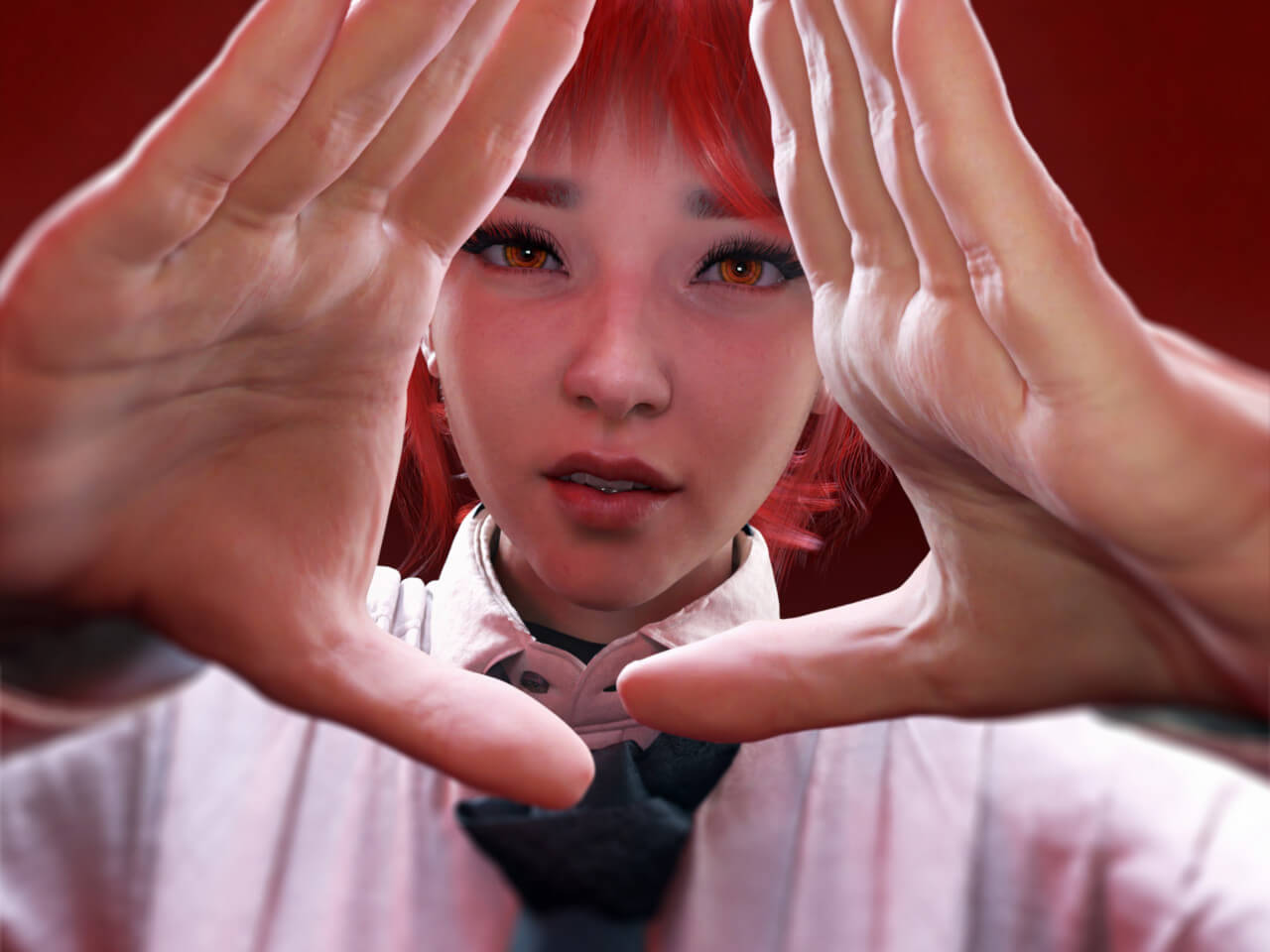 Makima Realistic - CGI - Wallpaper 3D Desktop HD Wallpaper