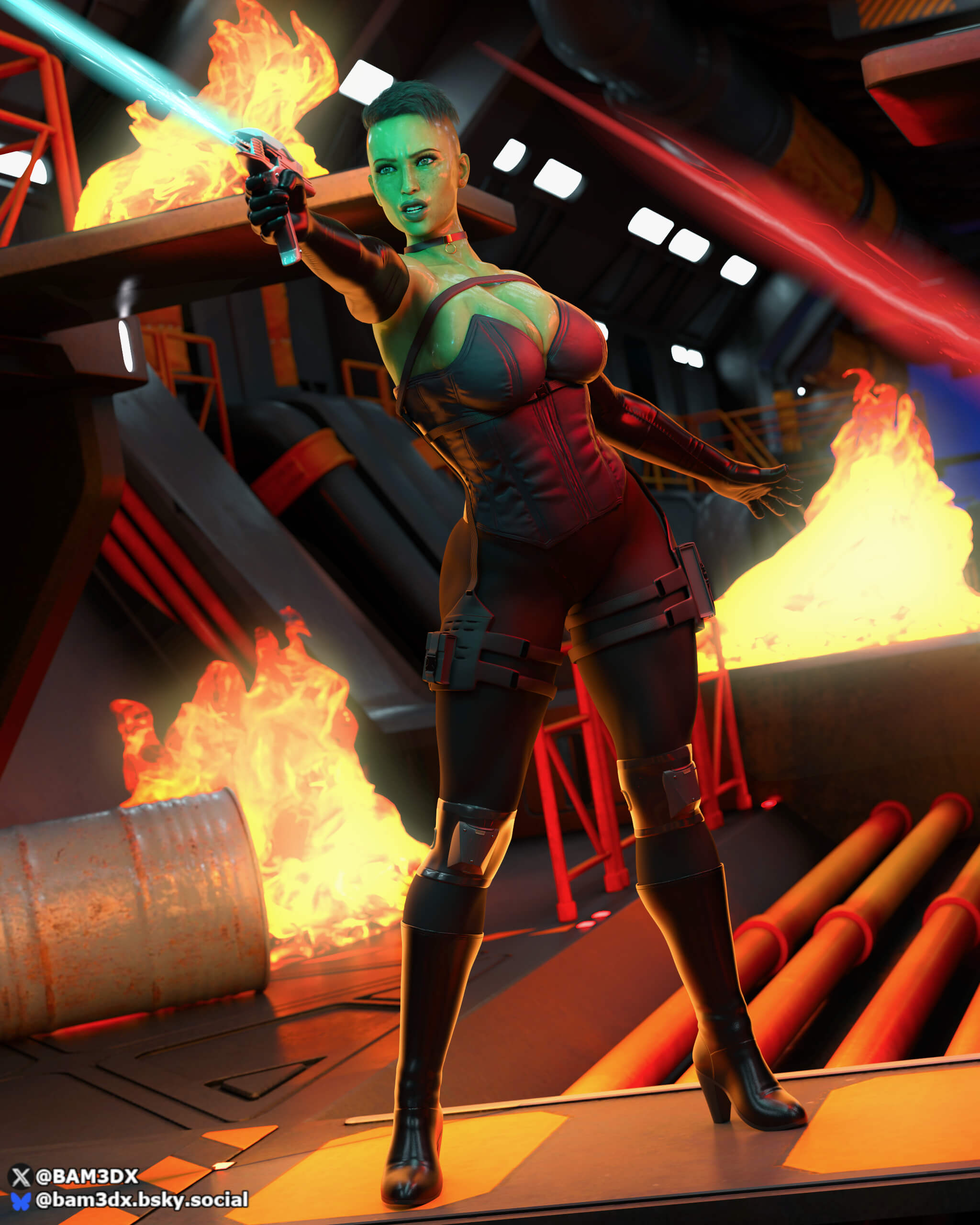 Mistress of the Winter Constellations 3D Render by bam3019