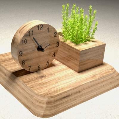 Wooden Clock - 3D Model by Bambaachas
