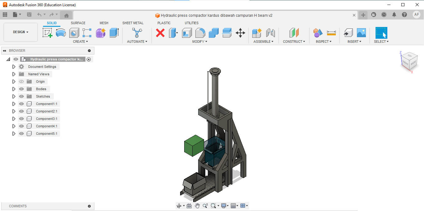 Hydraulic Press Compactor - 3D Model by Baroto