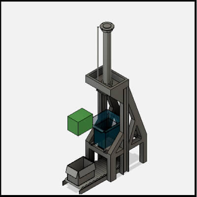 Hydraulic Press Compactor - 3D Model by Baroto