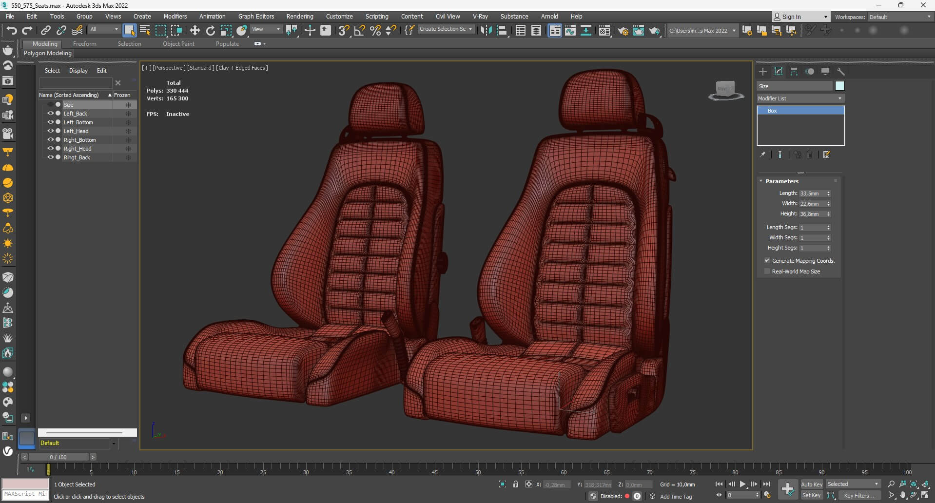 550 575 Seats - 3D Model by bayazoff