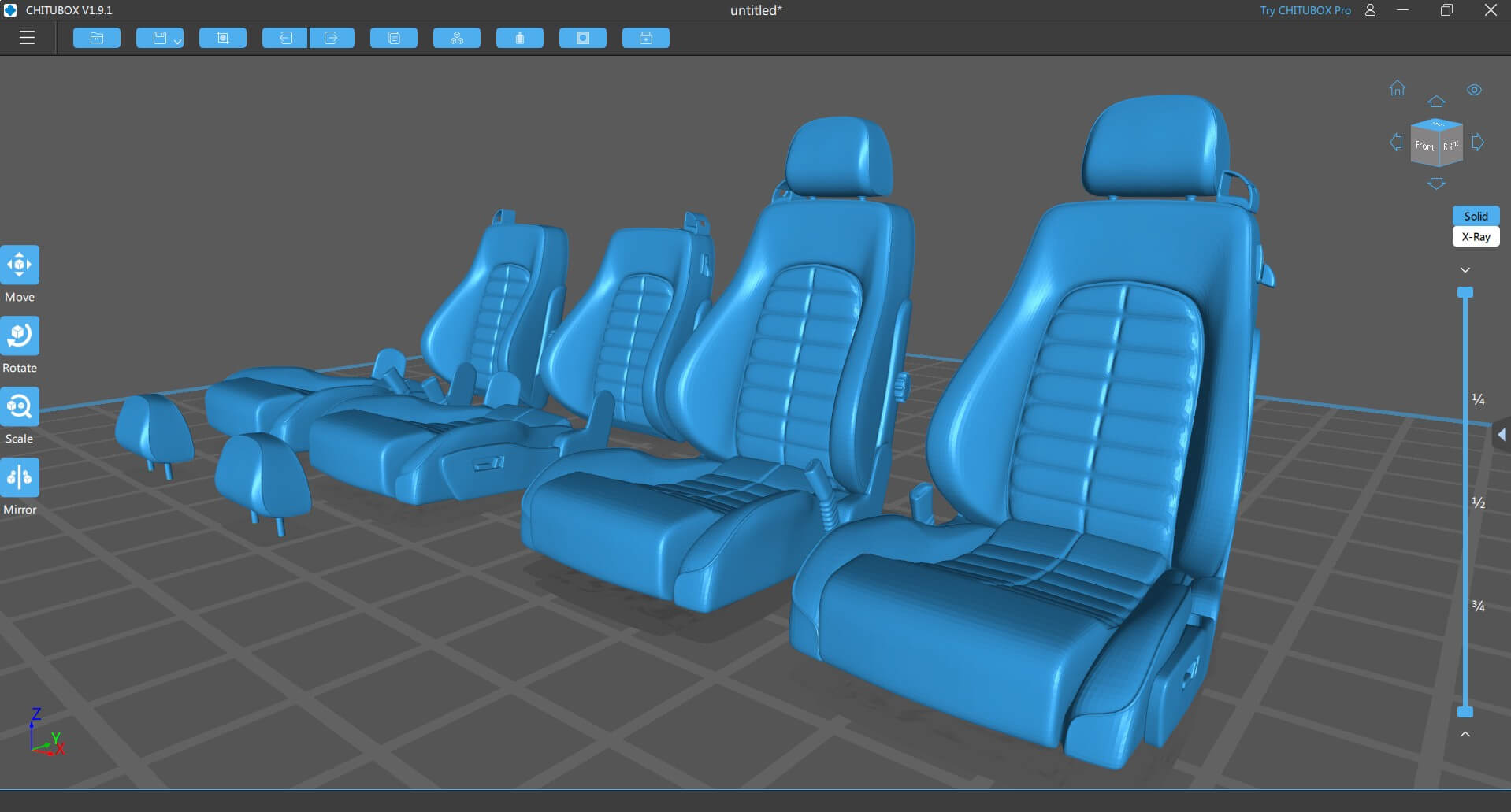 550 575 Seats - 3D Model by bayazoff
