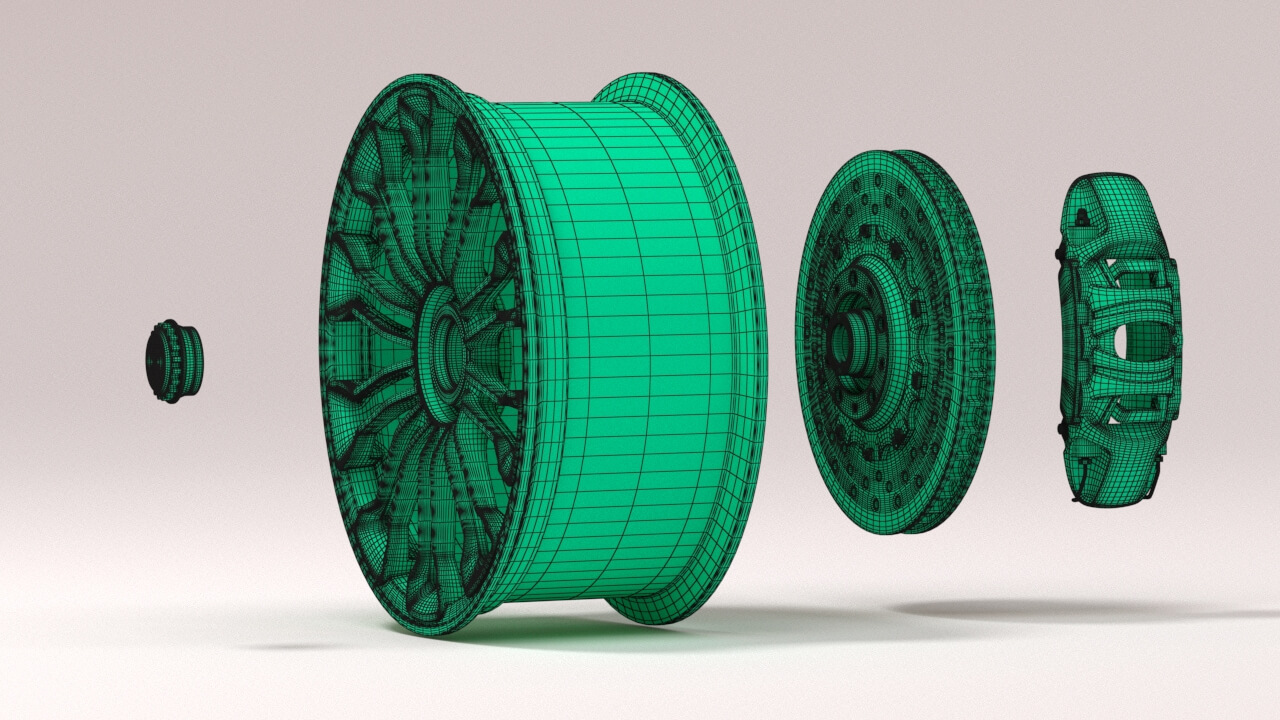 918 Spyder Wheels Front and Rear - 3D Model by bayazoff