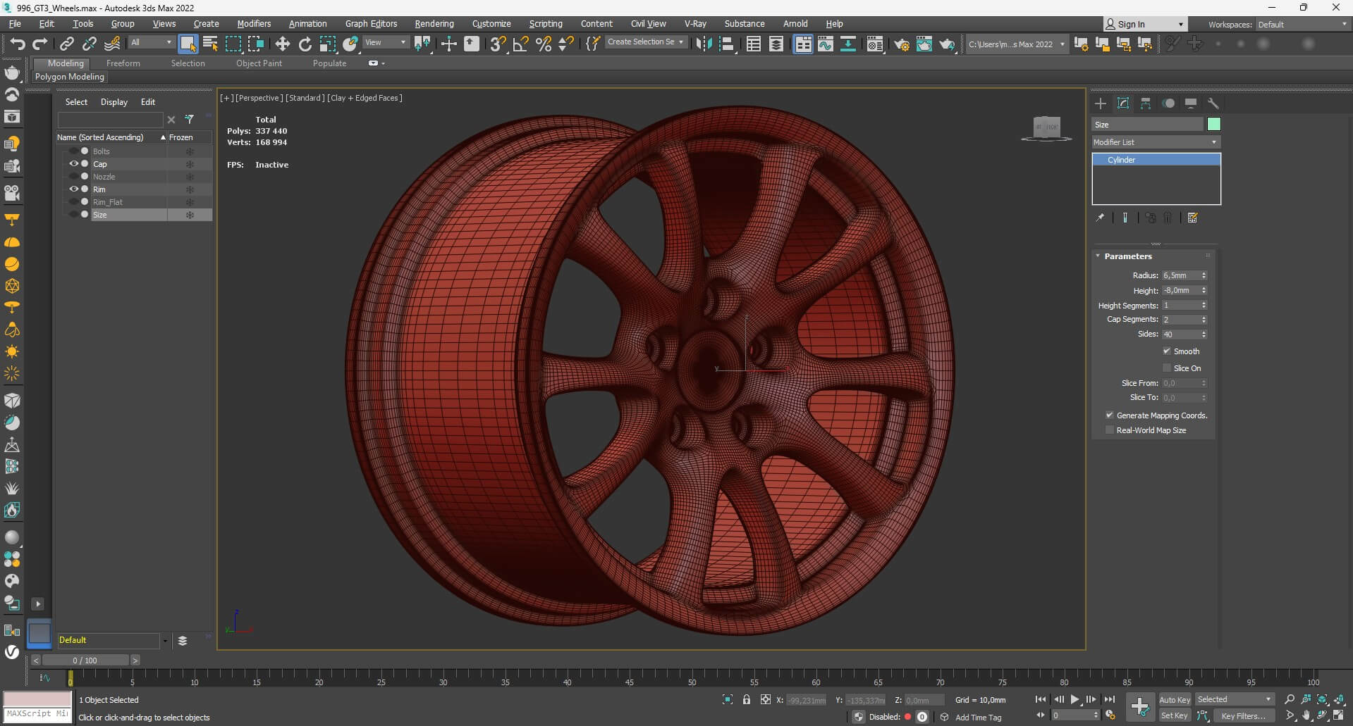 996 GT3 Wheels - 3D Model by bayazoff