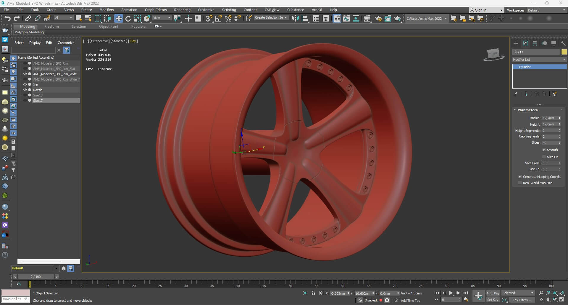 AME Modelart 3PC Wheels - 3D Print Model by bayazoff