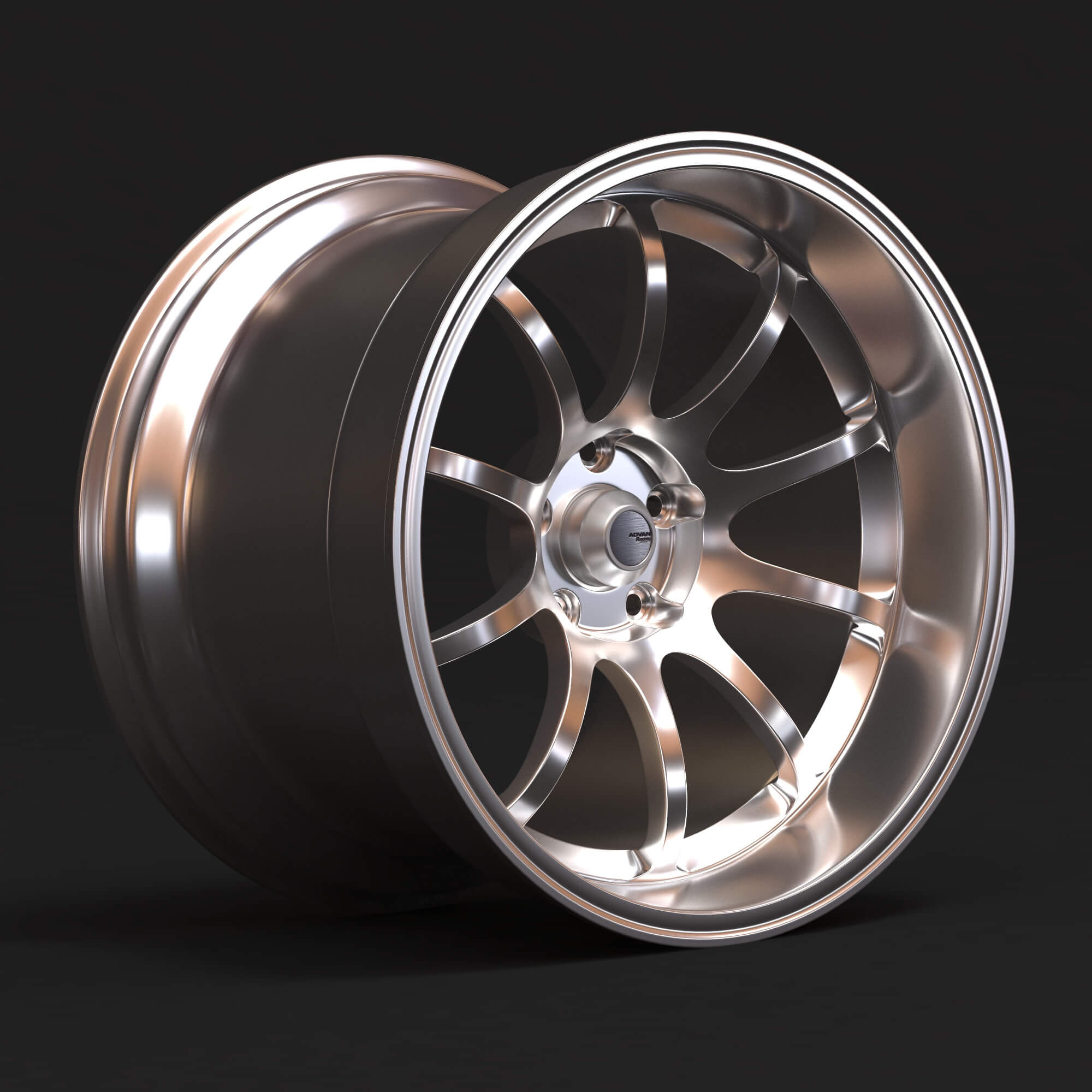 Advan Racing RS-D Printable Rim Two Versions 3D Print Model by bayazoff