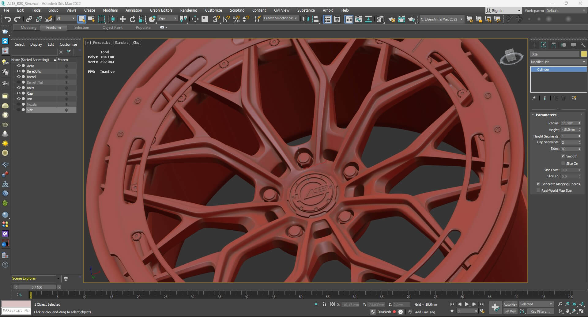 AL13 R80 Rim Printable - 3D Print Model by bayazoff