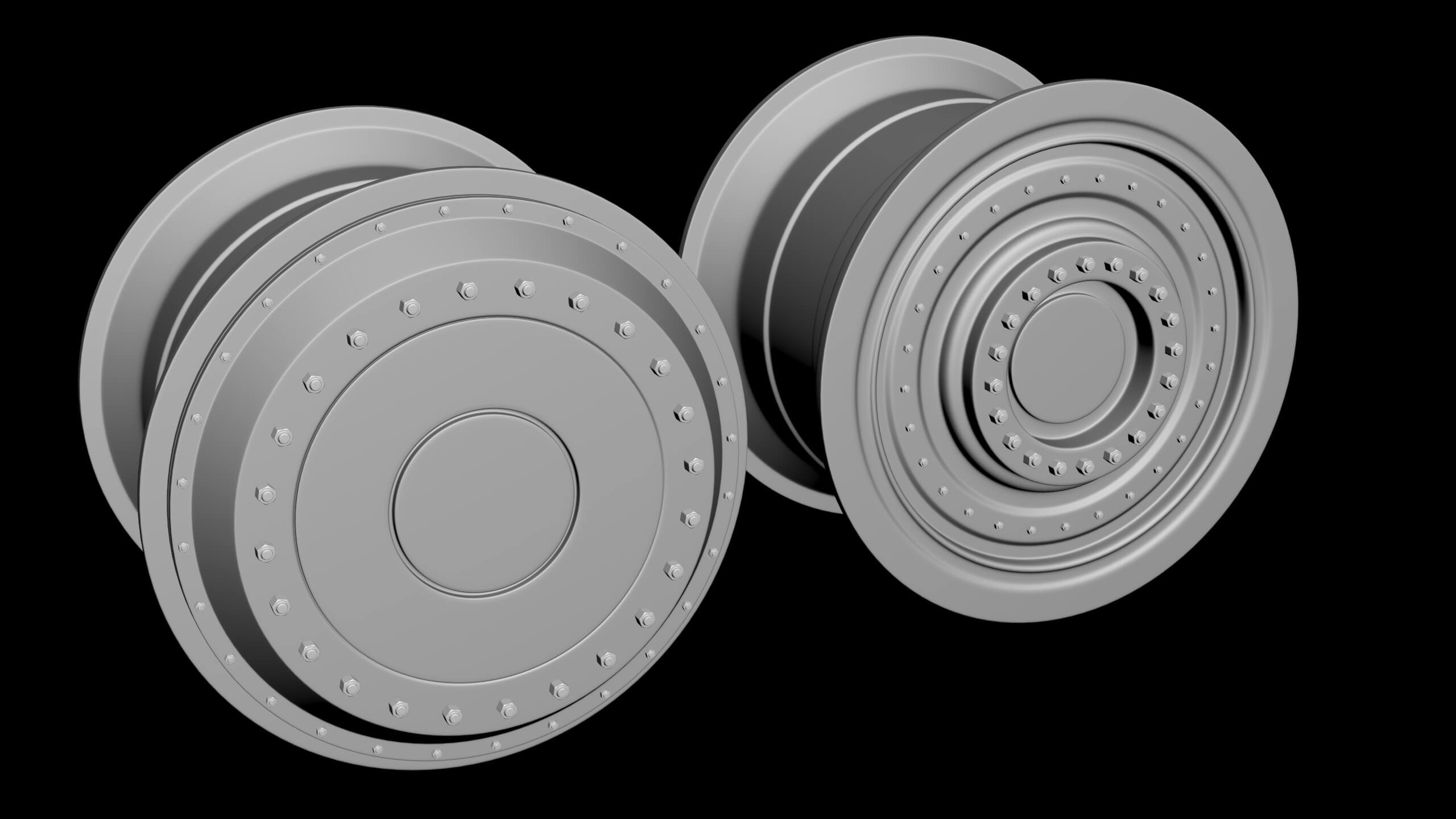 Batmobile 2022 Rims Front and Rear - 3D Model by bayazoff