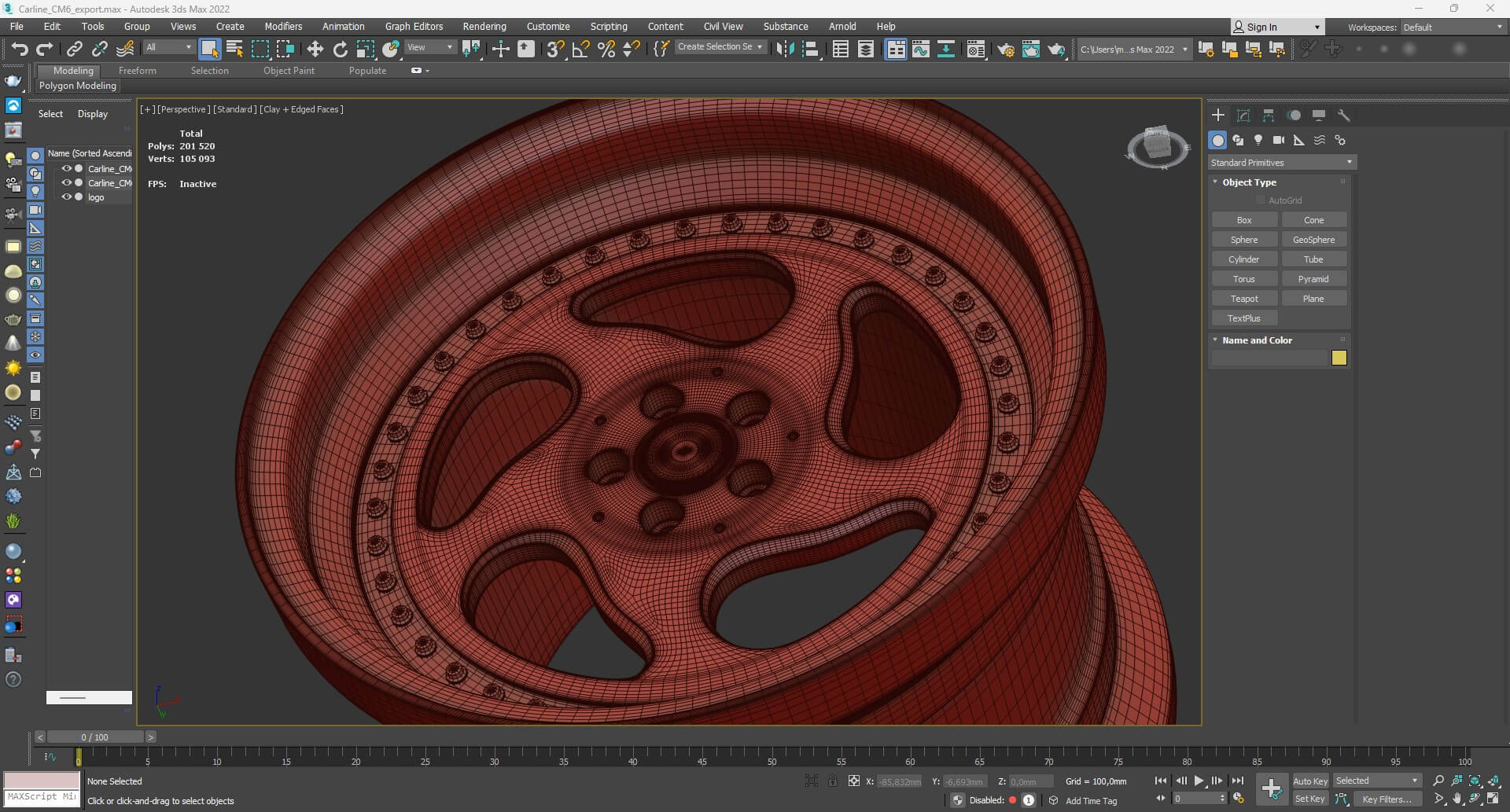 Car Line CM6 Printable Rim - 3D Model by bayazoff