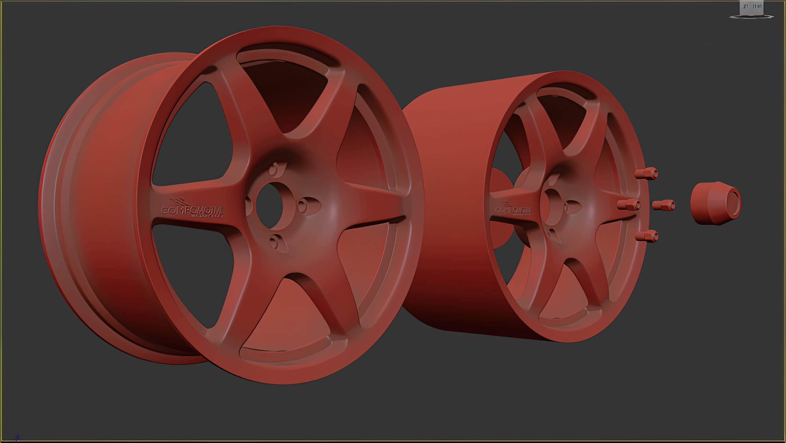 Compomotive MO6 Printable Rim Three Versions - 3D Model by bayazoff