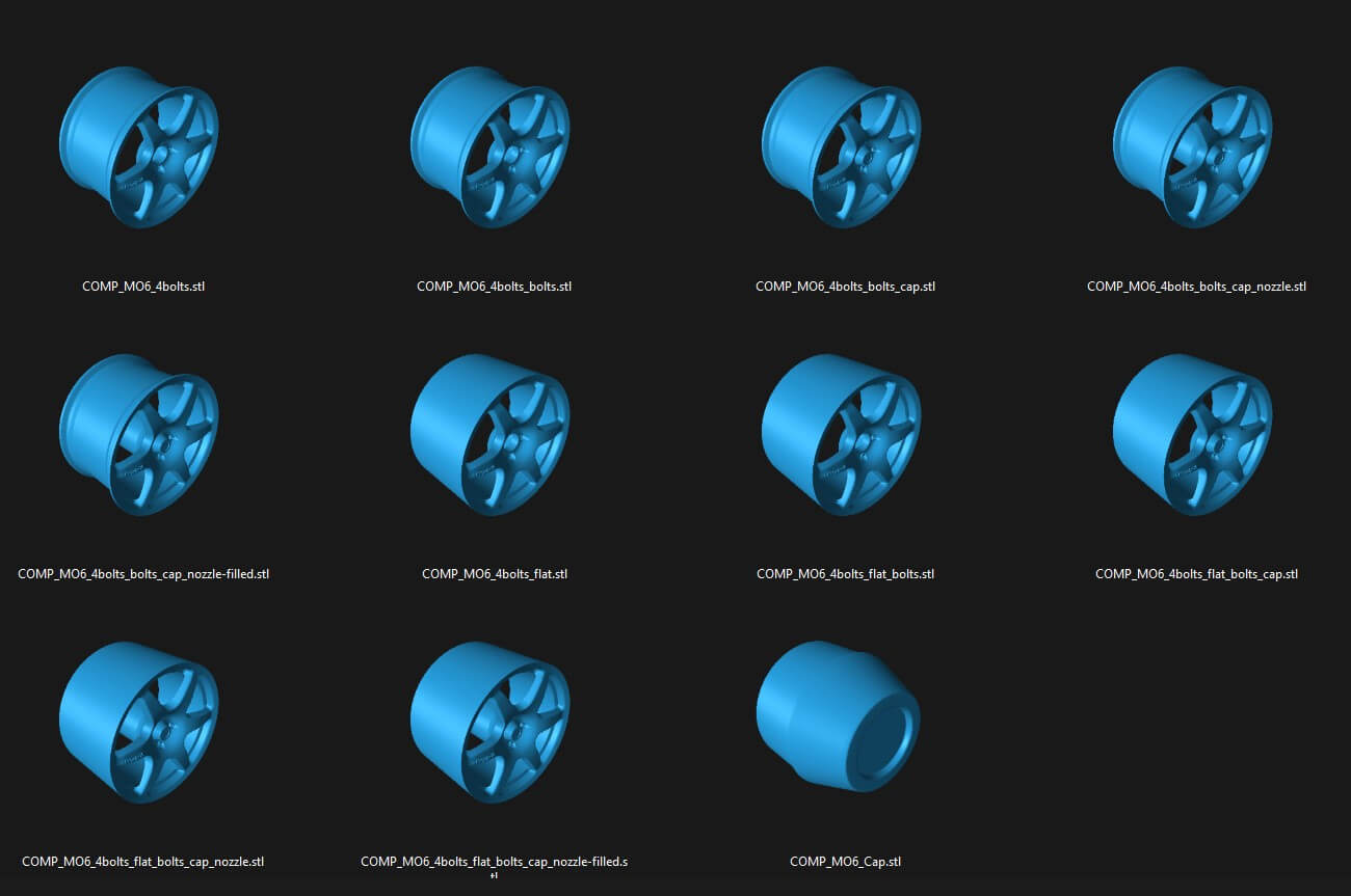 Compomotive MO6 Printable Rim Three Versions - 3D Model by bayazoff