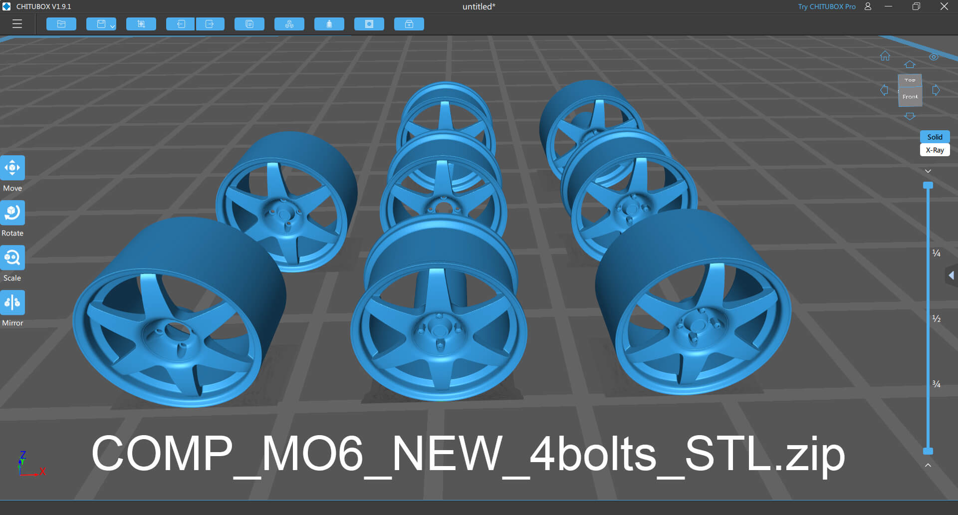 Compomotive MO6 Printable Rim Three Versions - 3D Model by bayazoff