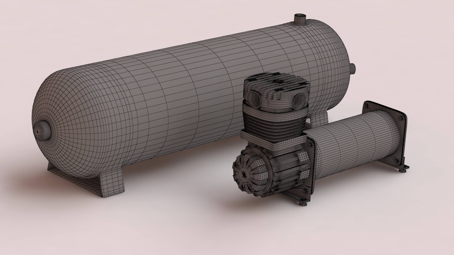 Compressor Printable Plus Air Tank - 3D Model by bayazoff