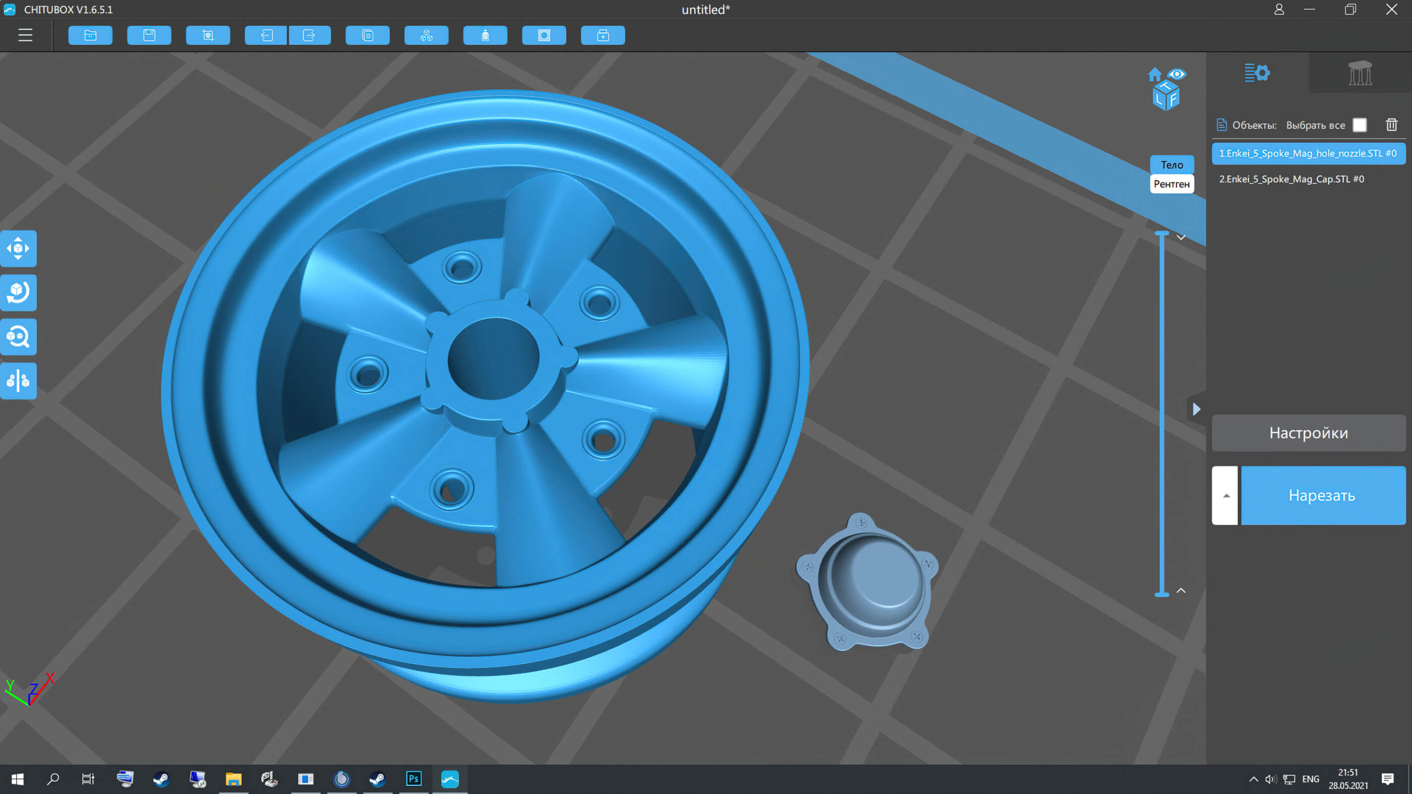 Enkei 5-Spoke Mag Printable Rim 3D Model by bayazoff