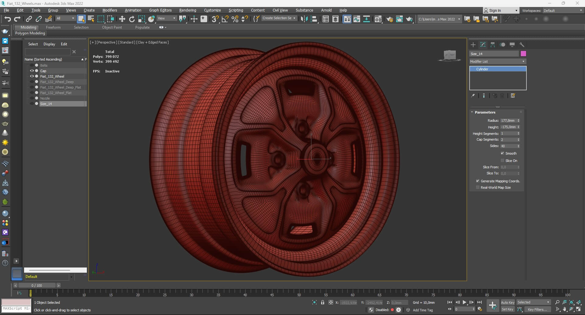 Fiat 123 Wheels - 3D Model by bayazoff