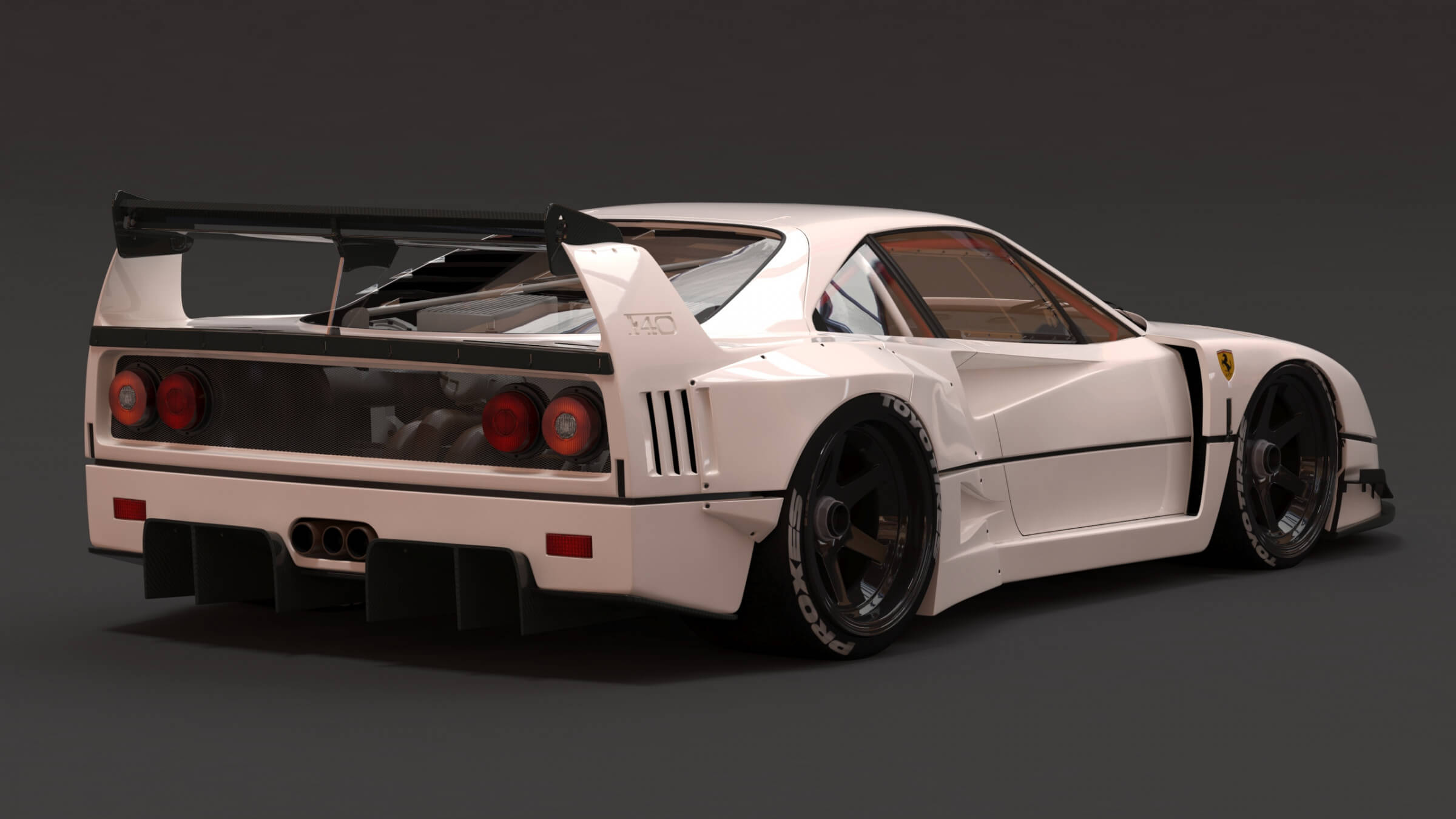 F40LBWK 3D Render, Digital Art by bayazoff
