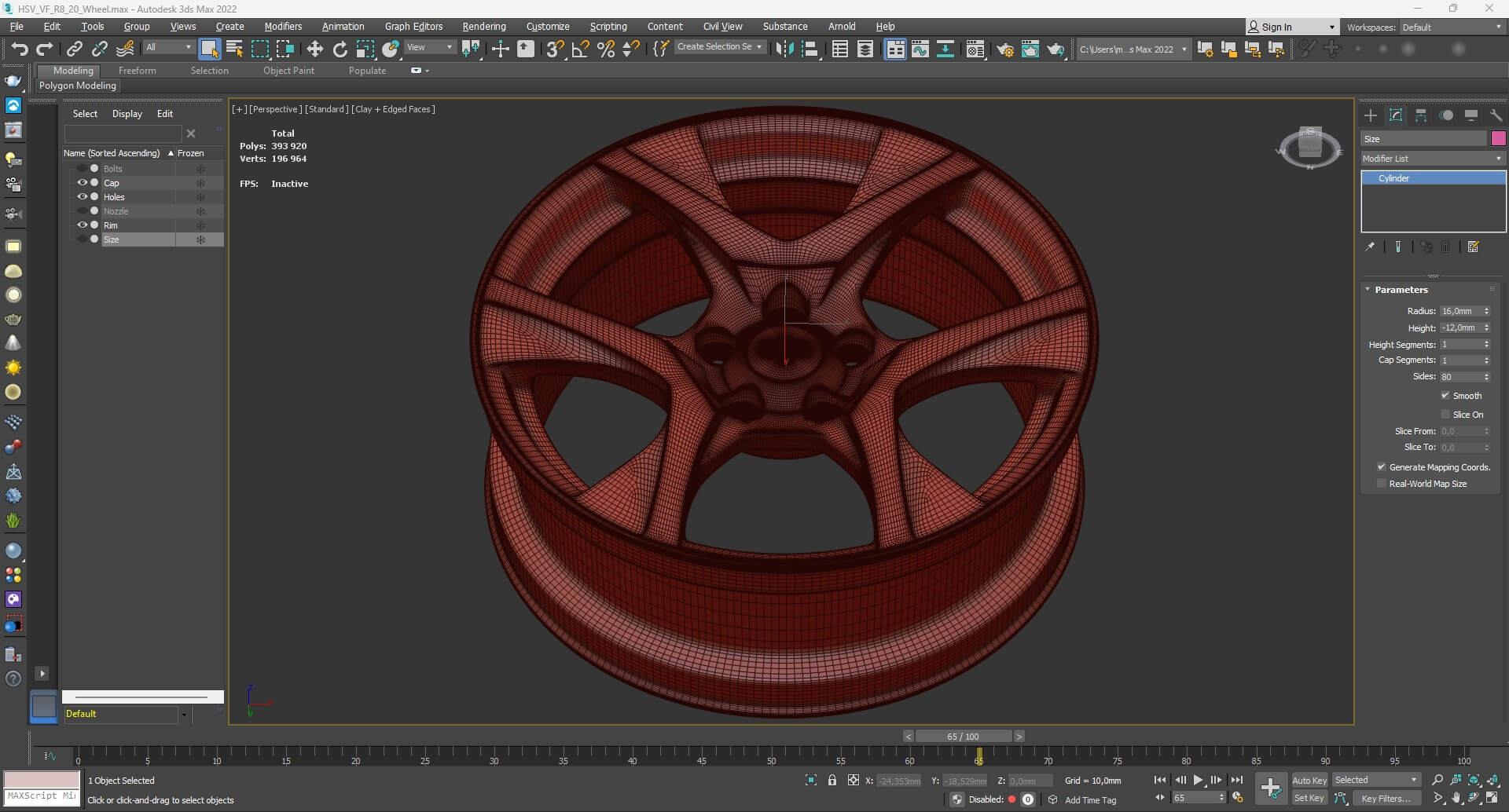 HSV VF R8 20' Wheel - 3D Model by bayazoff