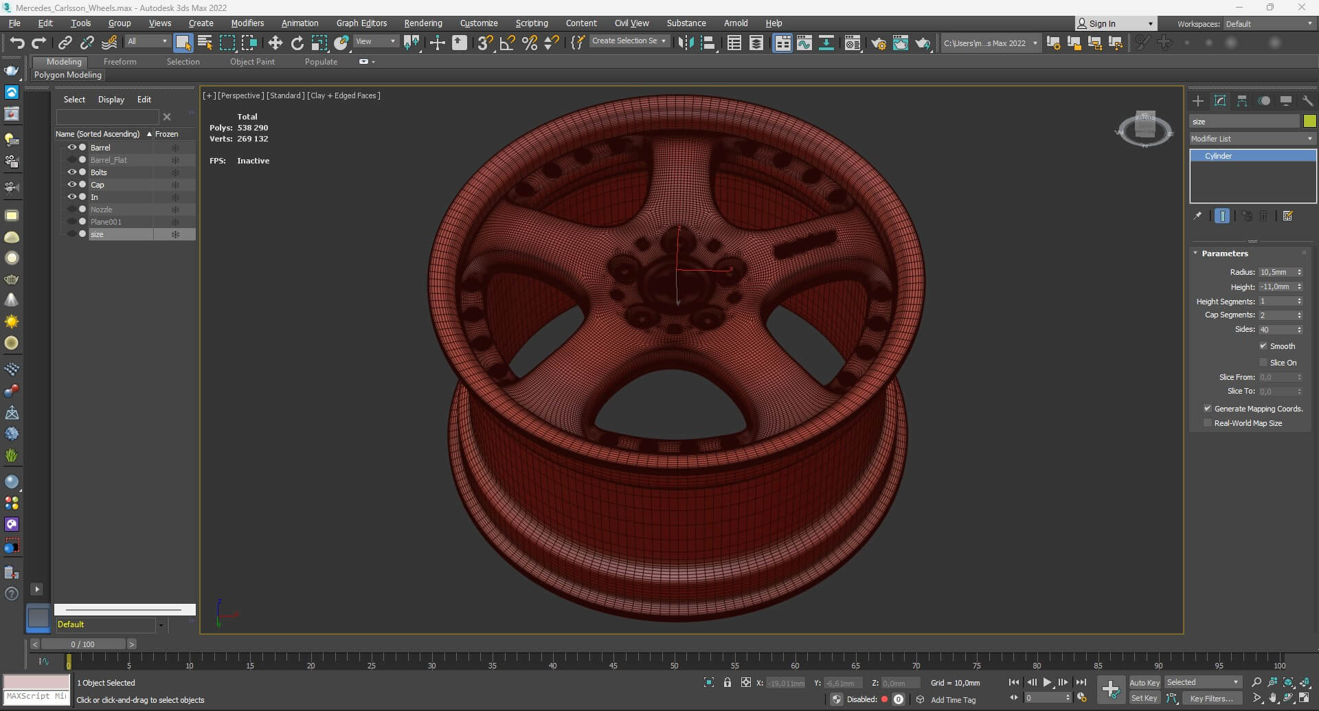 Mercedes Carlsson Wheels - 3D Print Model by bayazoff