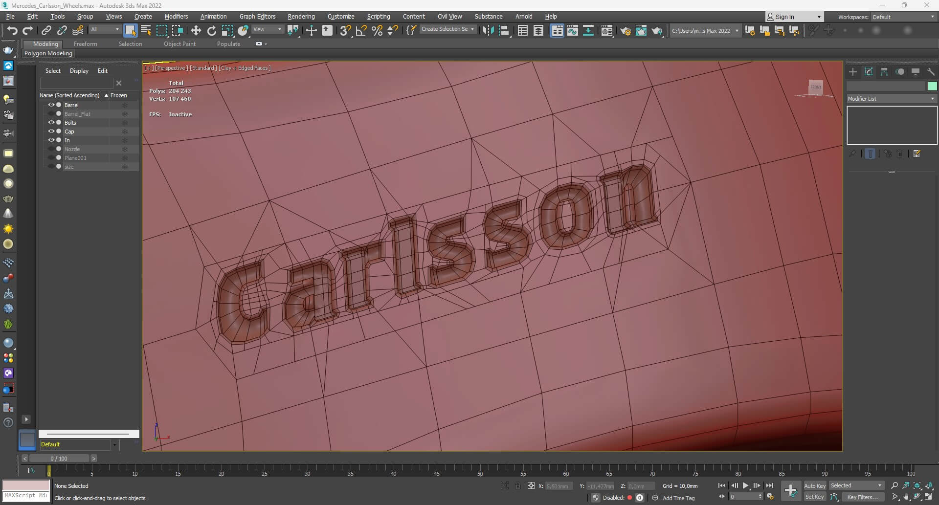 Mercedes Carlsson Wheels - 3D Print Model by bayazoff