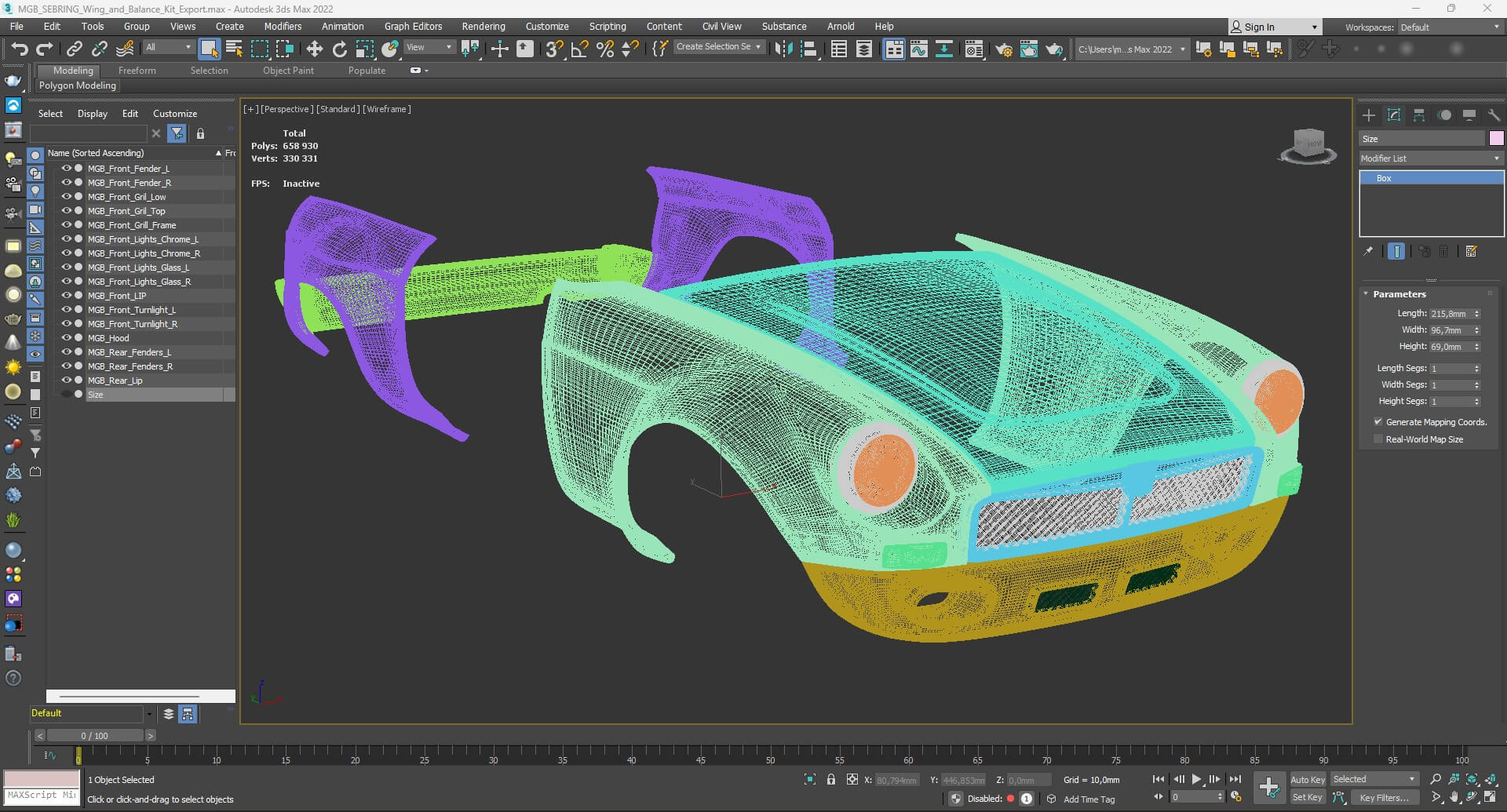 MGB Sebring Wing and Balance Kit - 3D Model by bayazoff