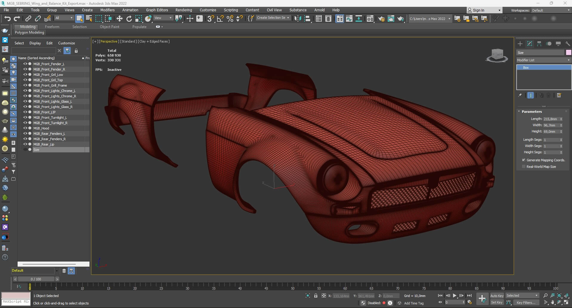 MGB Sebring Wing and Balance Kit - 3D Model by bayazoff