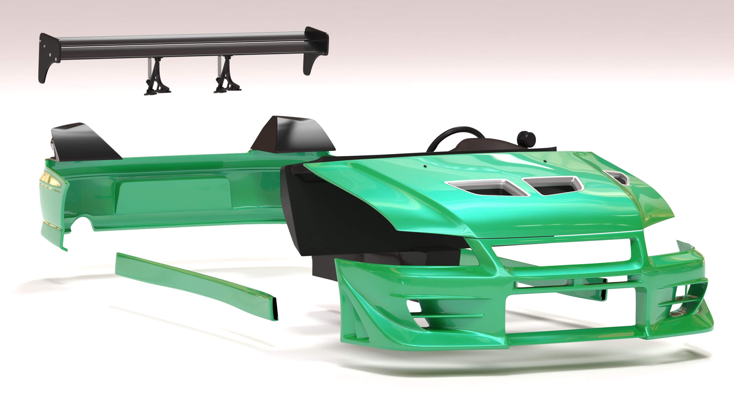 Mitsubishi Lancer VII Damd Body Kit and Addons - 3D Model by bayazoff