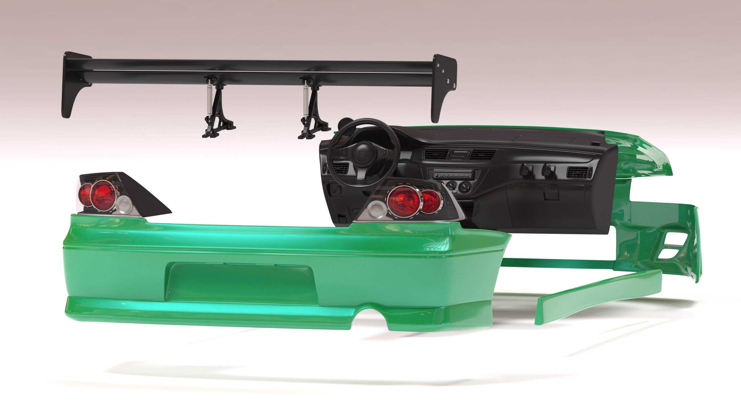 Mitsubishi Lancer VII Damd Body Kit and Addons - 3D Model by bayazoff