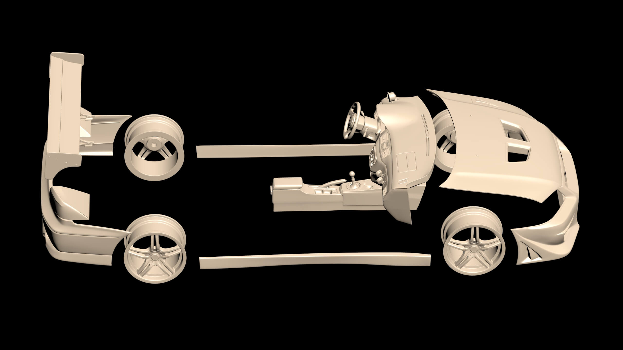 Mitsubishi Lancer VII Damd Body Kit and Addons - 3D Model by bayazoff