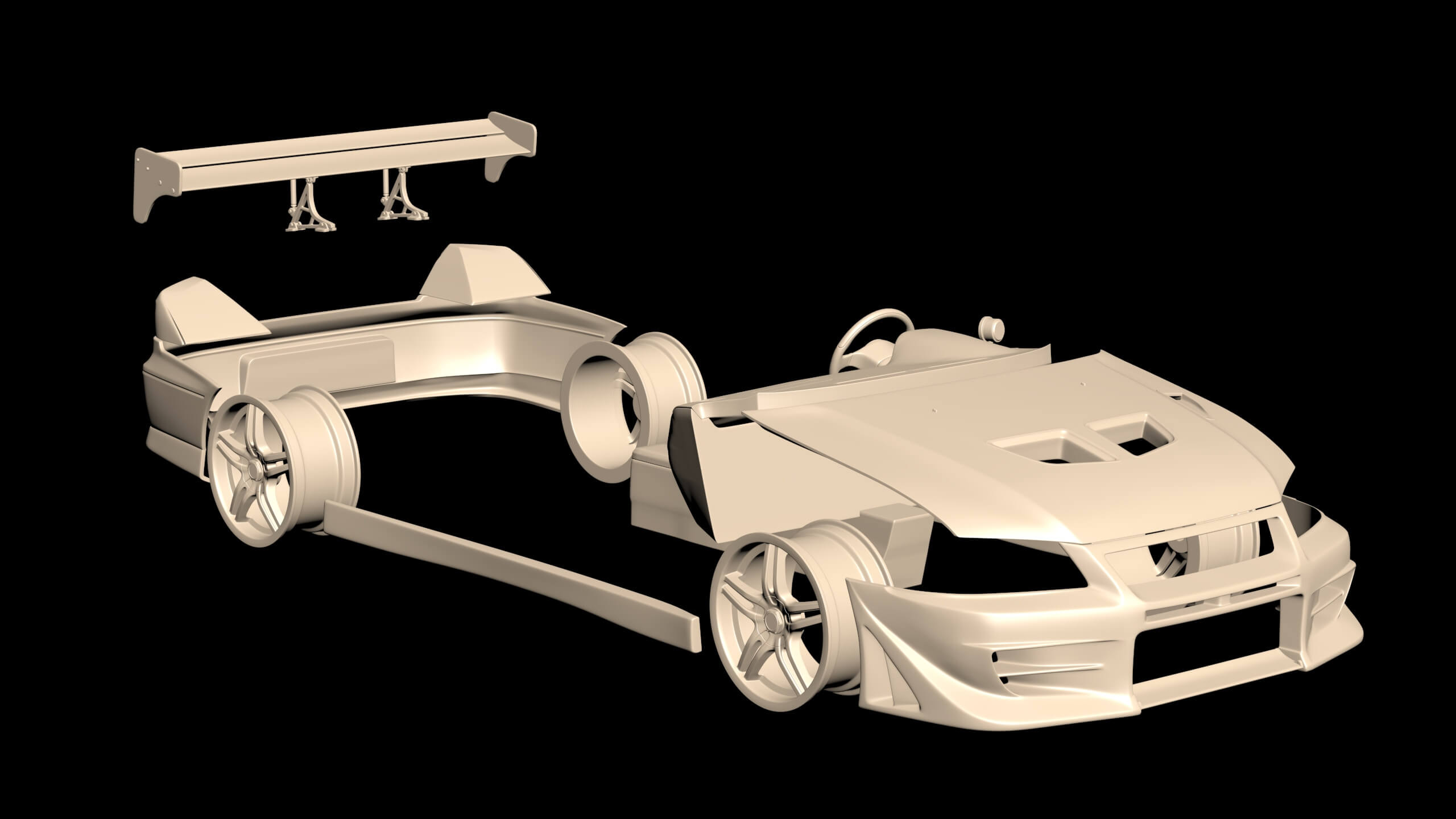 Mitsubishi Lancer VII Damd Body Kit and Addons - 3D Model by bayazoff