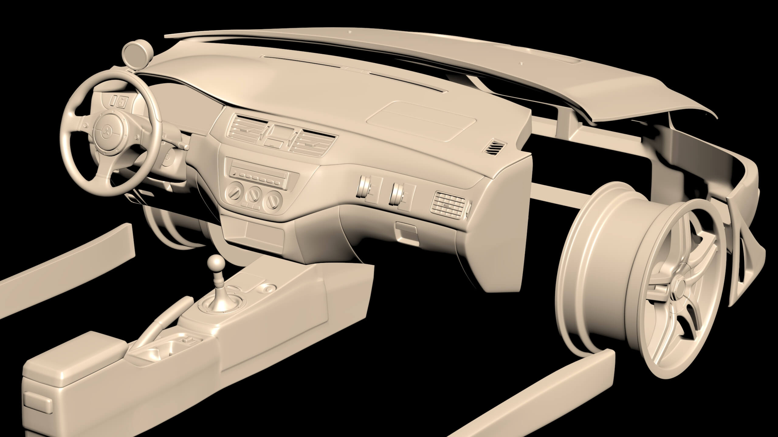 Mitsubishi Lancer VII Damd Body Kit and Addons - 3D Model by bayazoff