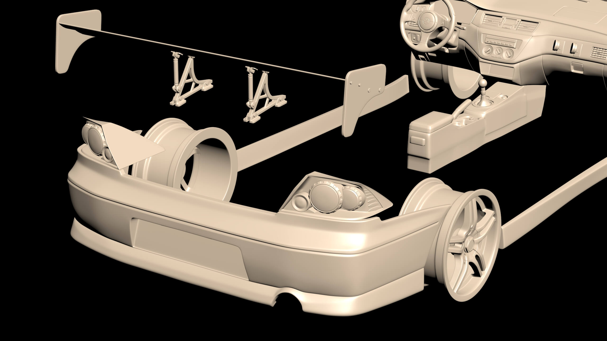 Mitsubishi Lancer VII Damd Body Kit and Addons - 3D Model by bayazoff