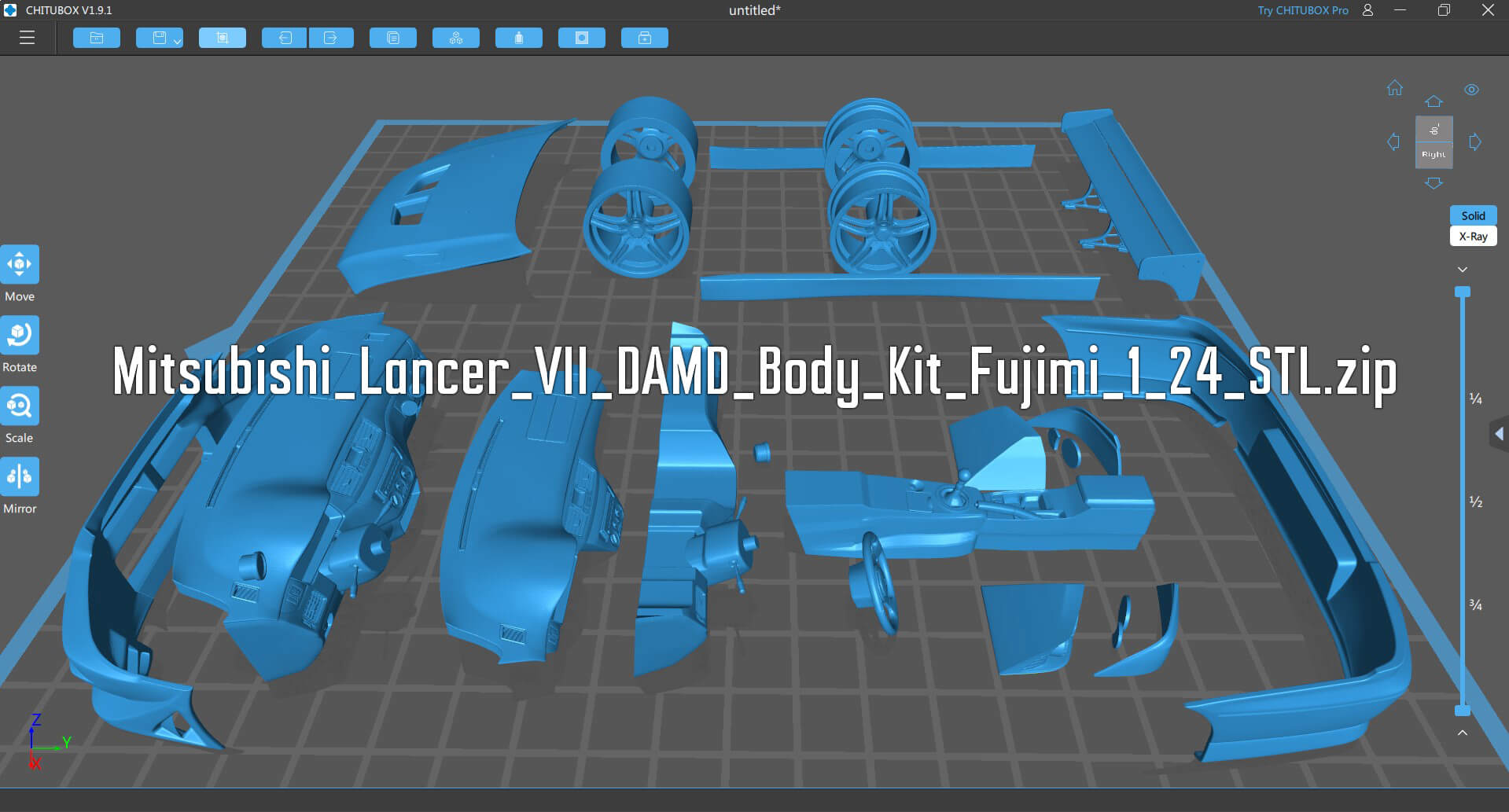 Mitsubishi Lancer VII Damd Body Kit and Addons - 3D Model by bayazoff