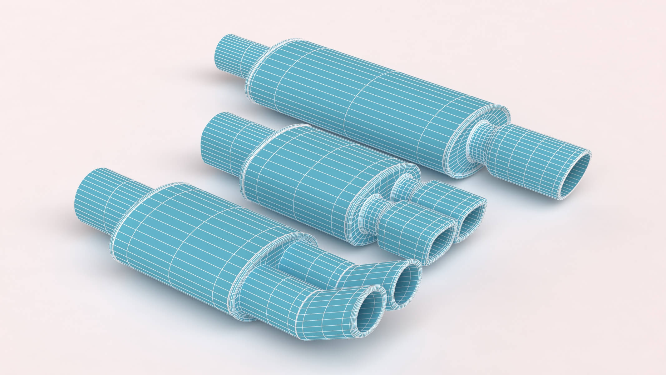 Muffler Pack 01 Printable - 3D Print Model by bayazoff