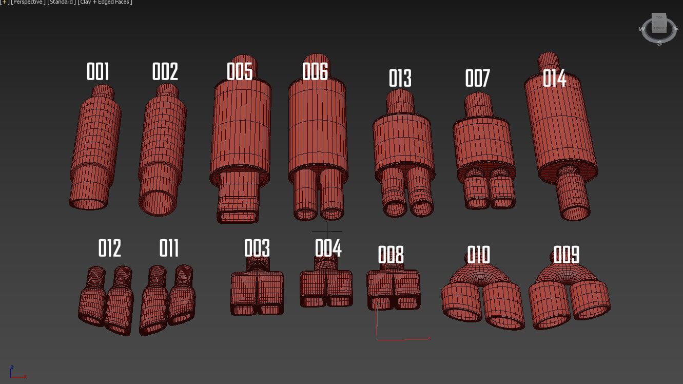 Muffler Pack 01 Printable - 3D Print Model by bayazoff