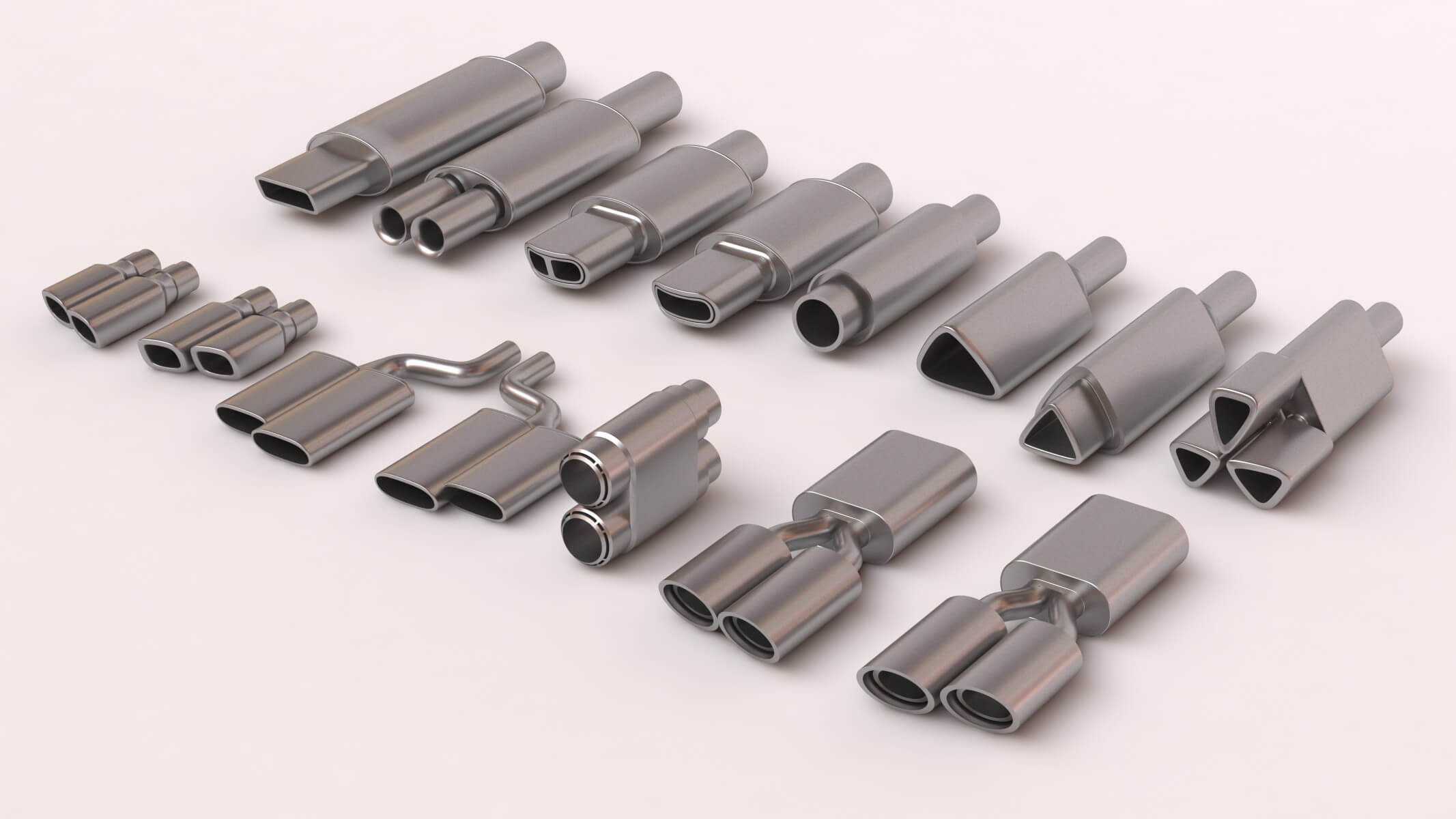 Muffler Pack 02 Printable - 3D Print Model by bayazoff