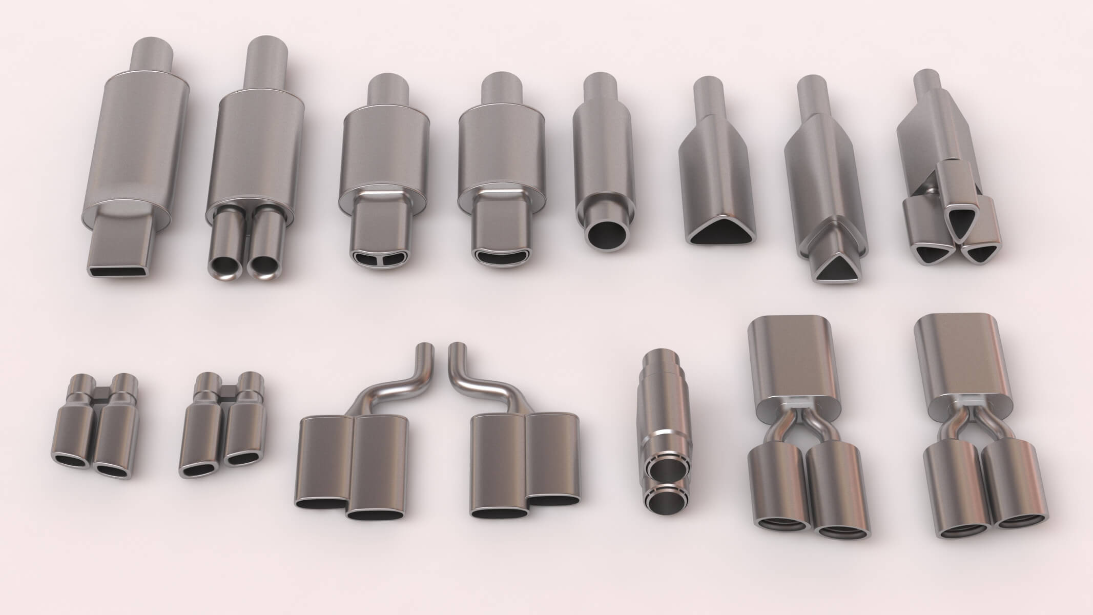 Muffler Pack 02 Printable - 3D Model by bayazoff