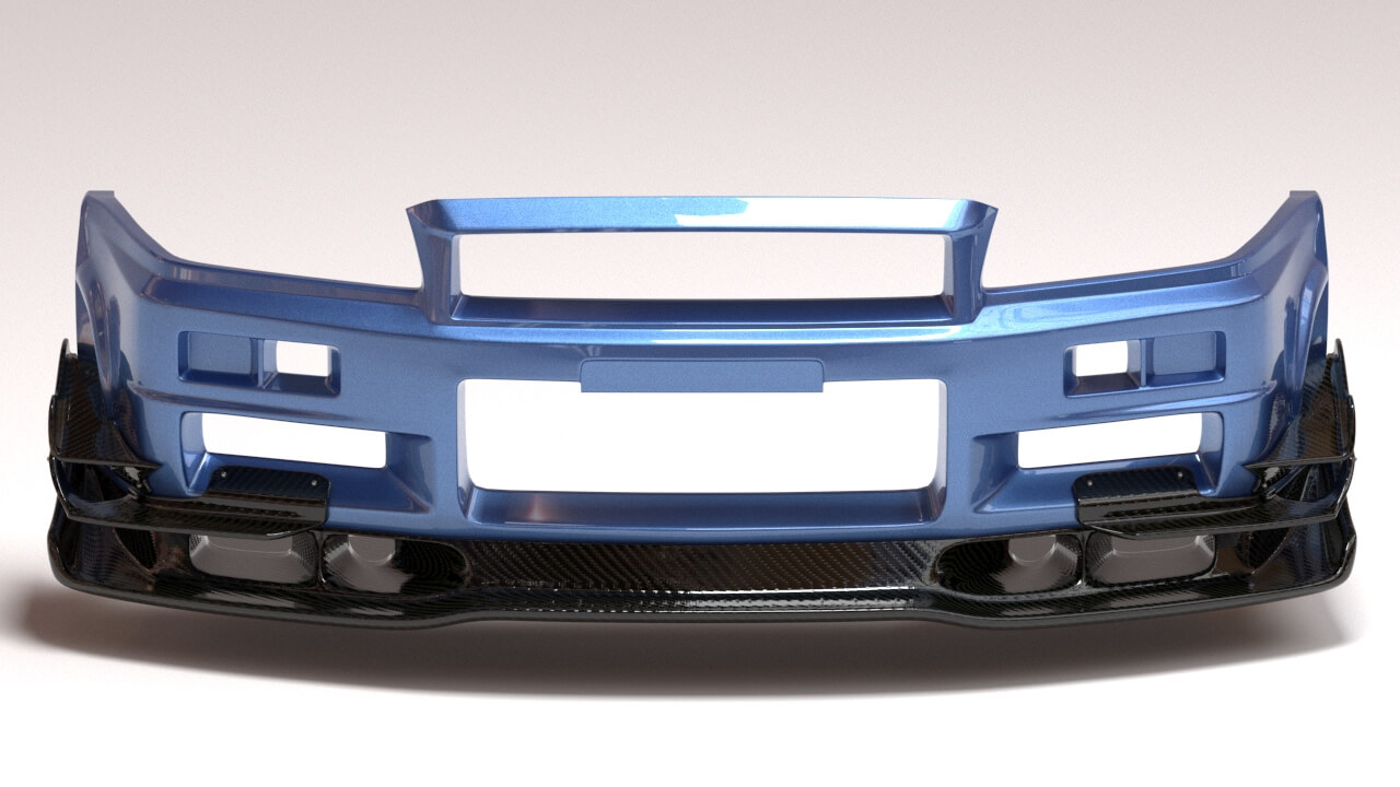 R34 GT-R Autoselect Front Lip and Bumper 3D Model by bayazoff