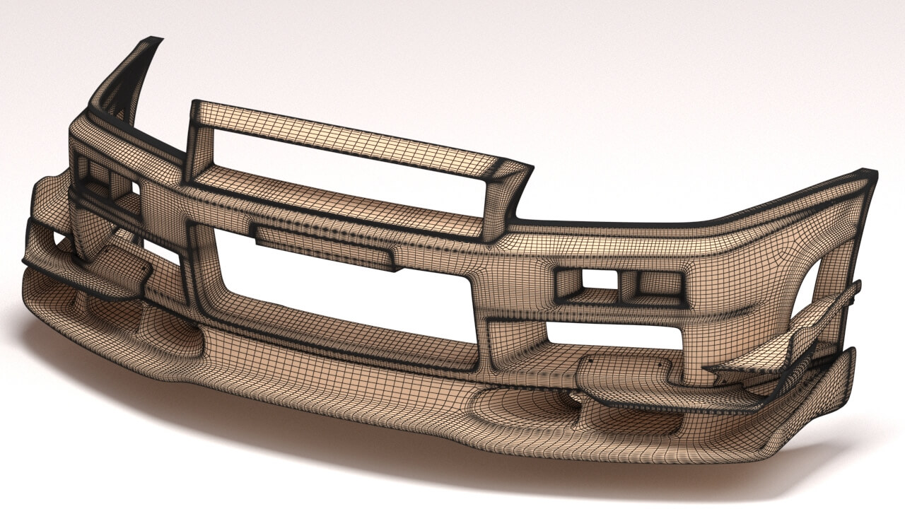 R34 GT-R Autoselect Front Lip and Bumper 3D Model by bayazoff