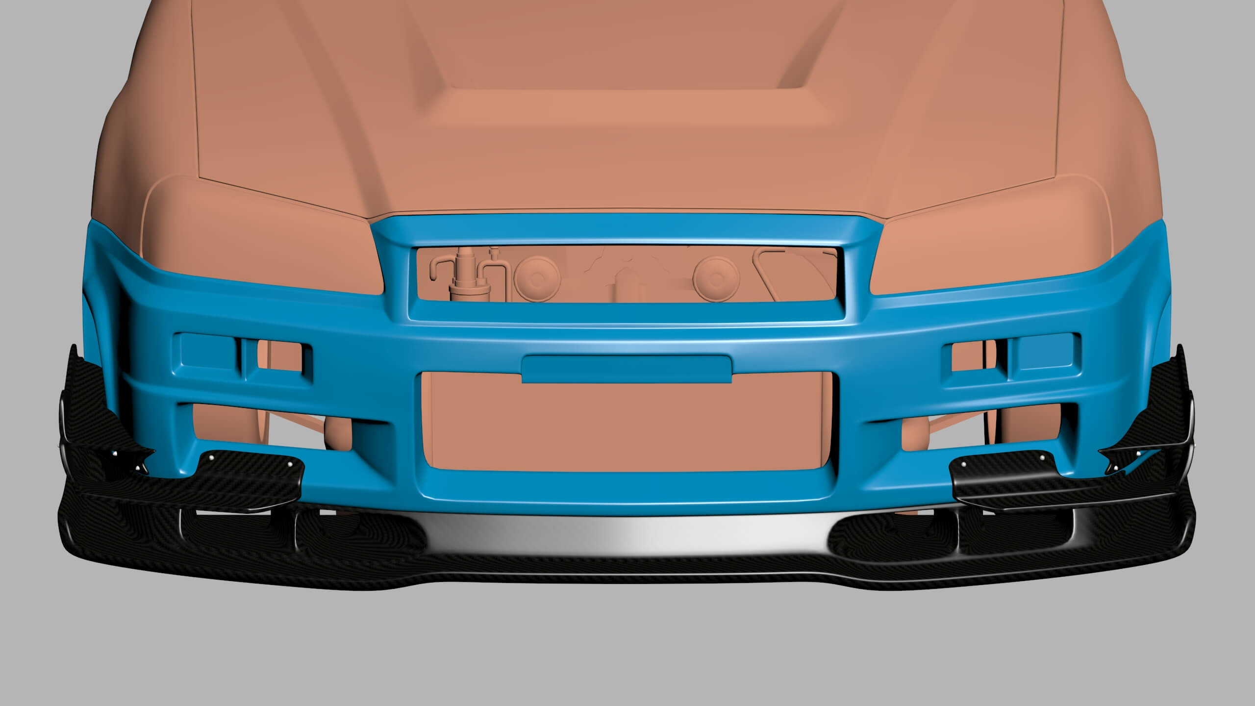 R34 GT-R Autoselect Front Lip and Bumper 3D Print Model by bayazoff