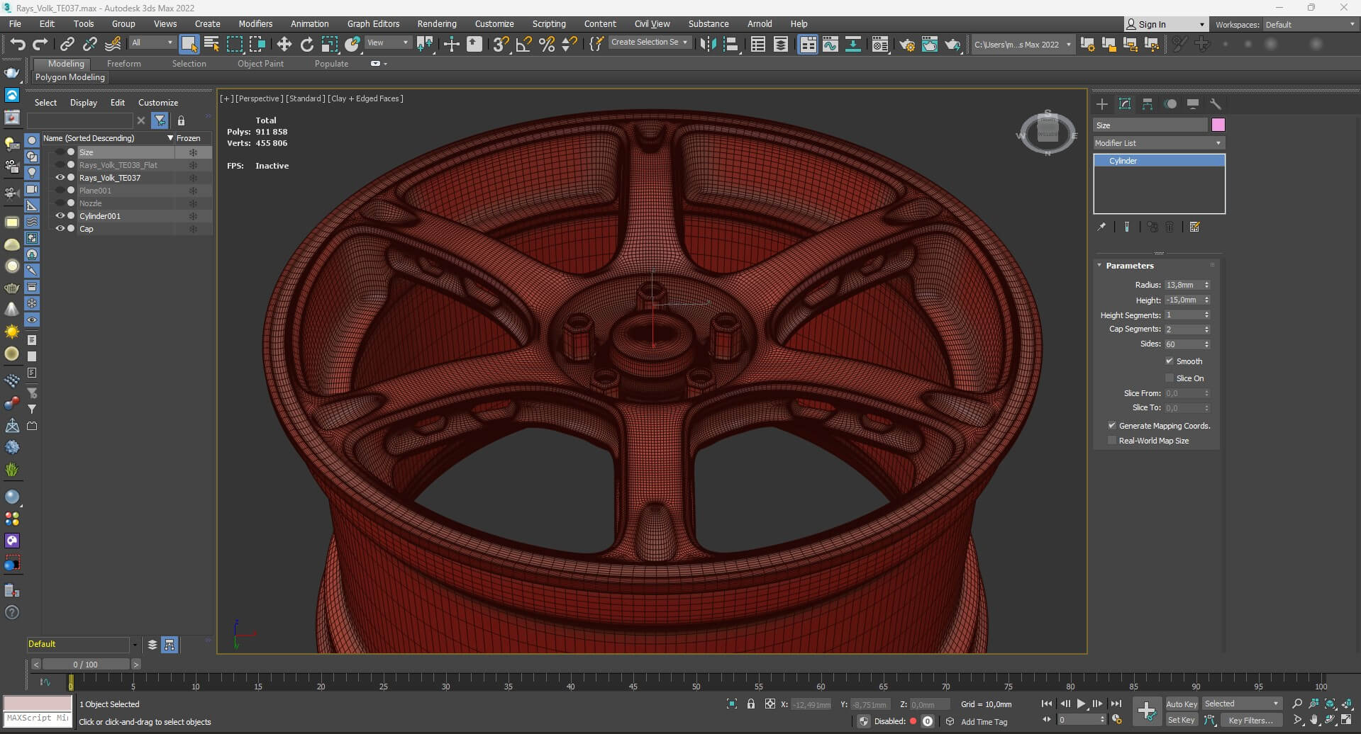 Rays Volk TE037 Rim - 3D Model by bayazoff