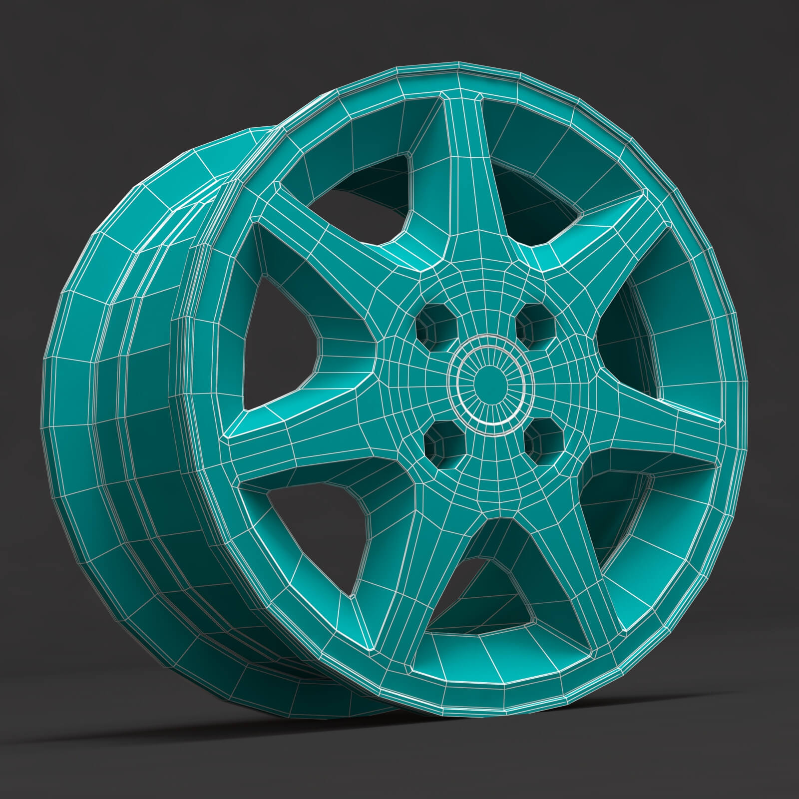 Ford RS 7 Spoke Rim Convex Printable - 3D Print Model by bayazoff