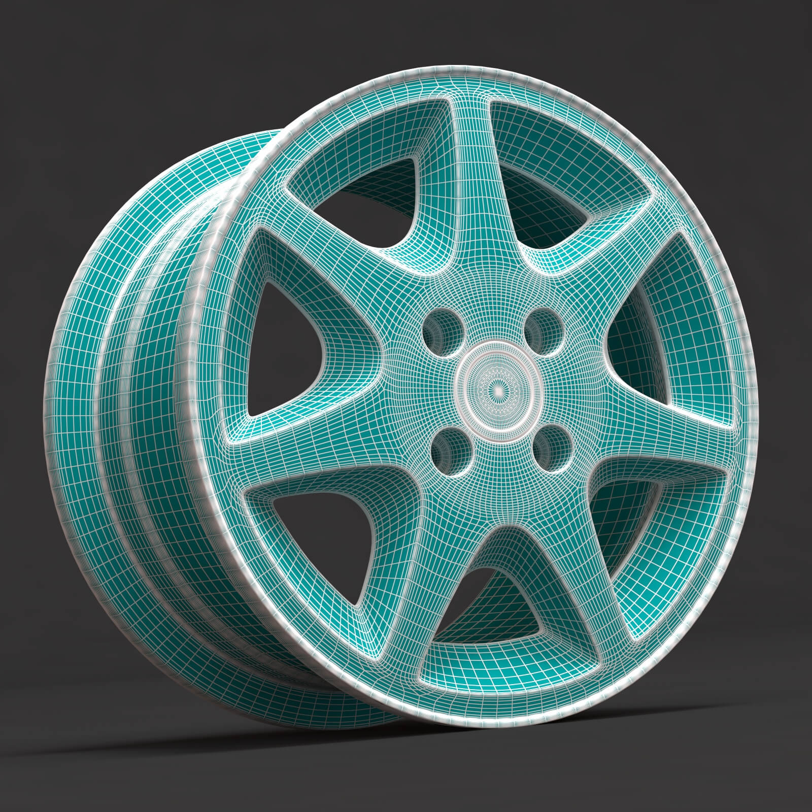 Ford RS 7 Spoke Rim Convex Printable - 3D Print Model by bayazoff