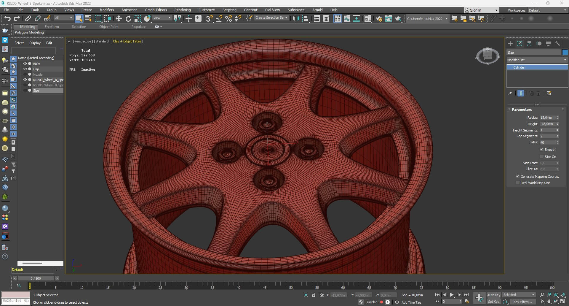 RS200 Wheel 8 Spoke - 3D Model by bayazoff