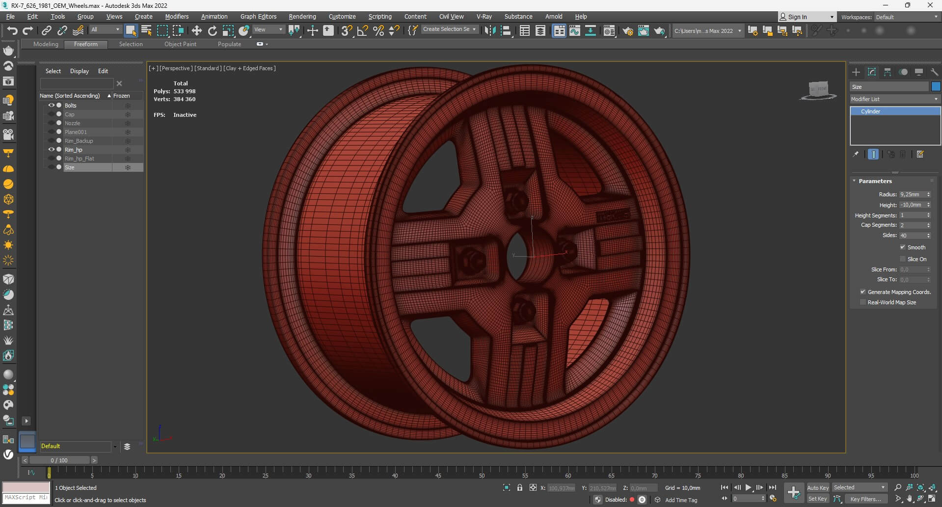 RX-7 626 1981 OEM Wheels 3D Model by bayazoff