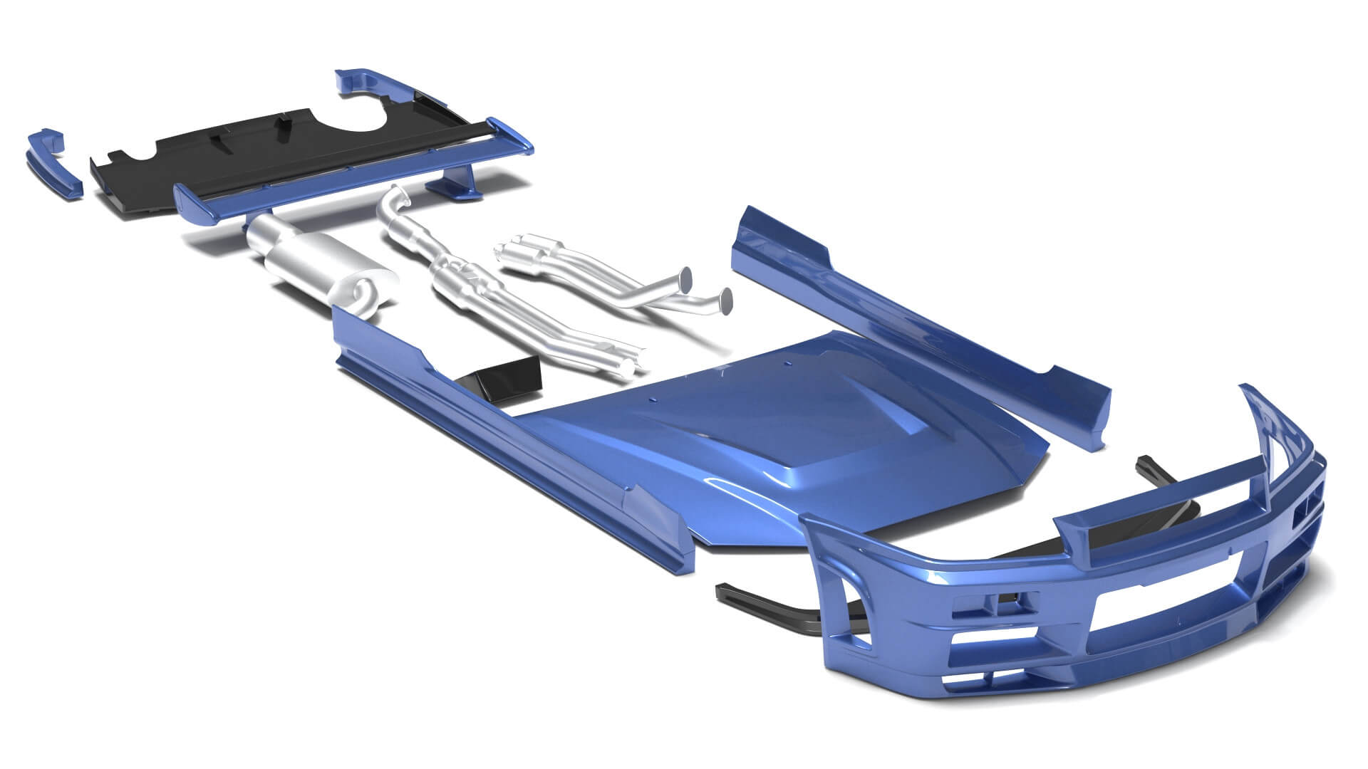 Skyline R34 S-Tune Bodykit and Custom Addons 3D Print Model by bayazoff