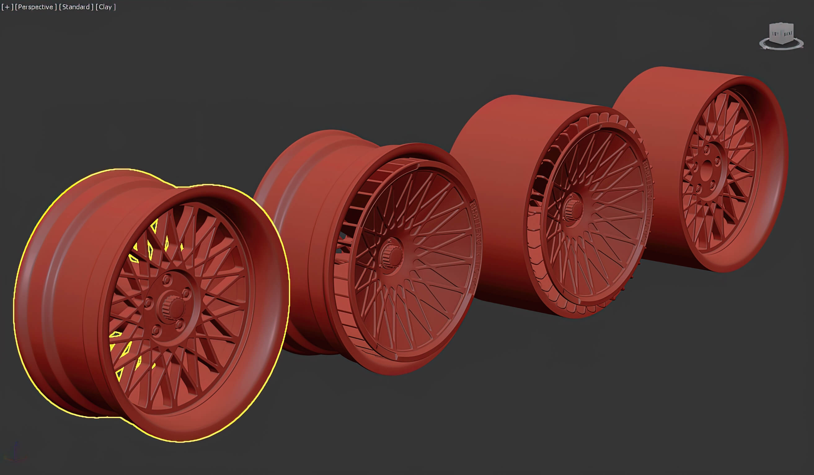Turbofan Rim Printable Five Parts - 3D Model by bayazoff