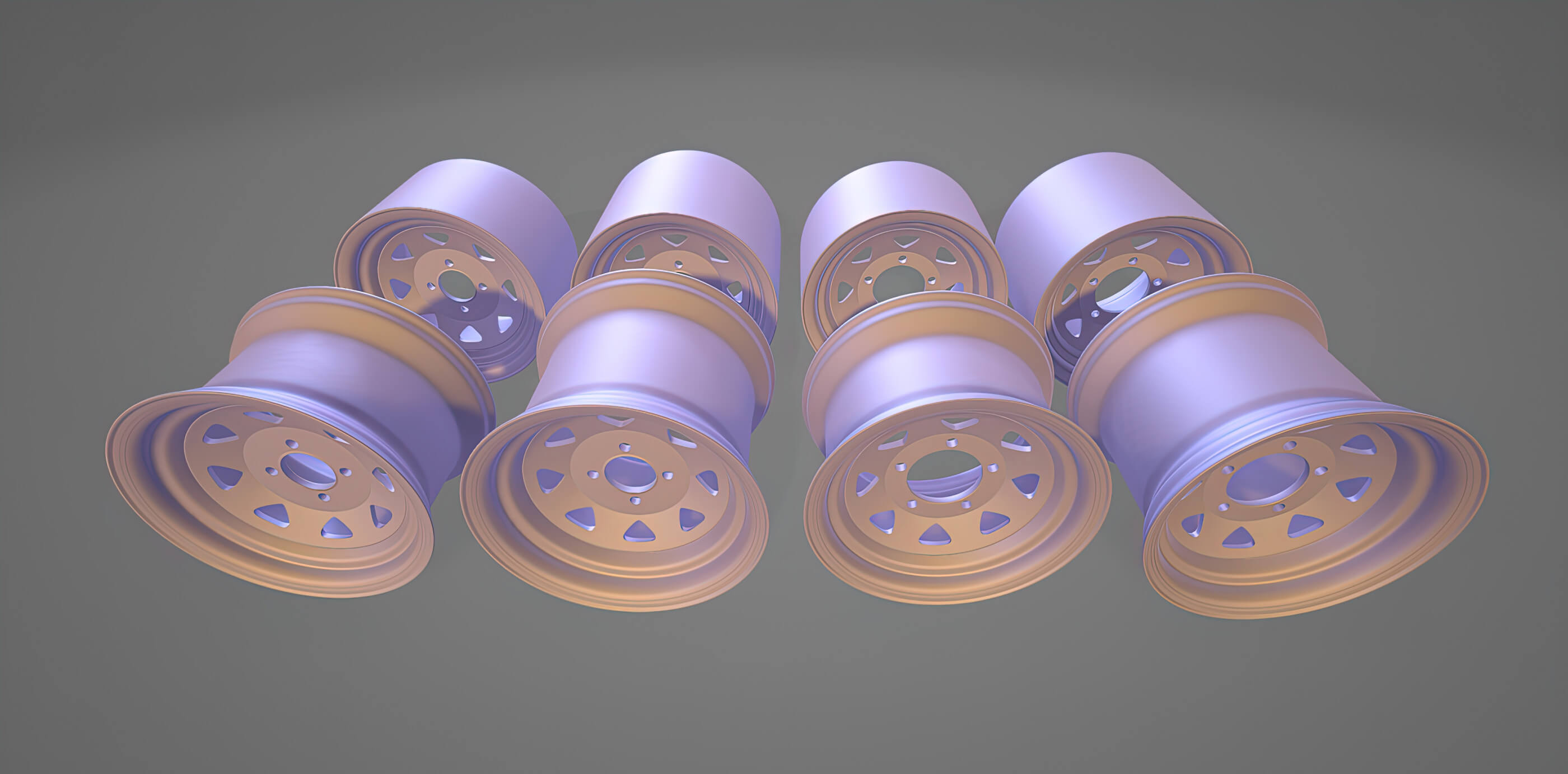 Weller Wheels 8 Spoke 4 Versions - 3D Model by bayazoff