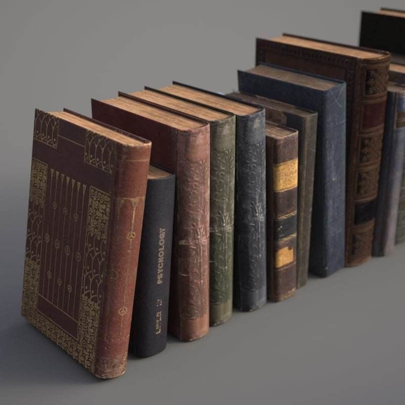 36 Realistic Old Books - 3D Model by BBB3viz